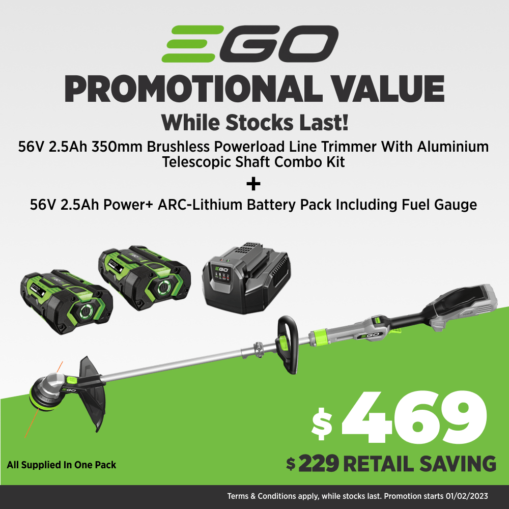 EGO ST1401E-STB Power+ 56V 2.5Ah 350mm Brushless Powerload Line Trimmer ...