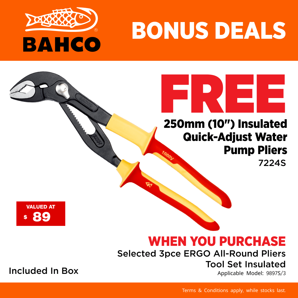 Bahco 9897S/3 3pce ERGO Insulated 1000V VDE All-Round Pliers Set