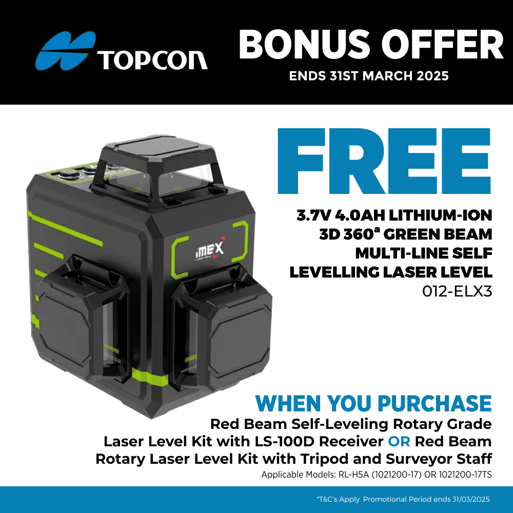 Topcon RL-H5A (1021200-17) Red Beam Self-Leveling Rotary Grade Laser Level Kit with LS-100D Receiver