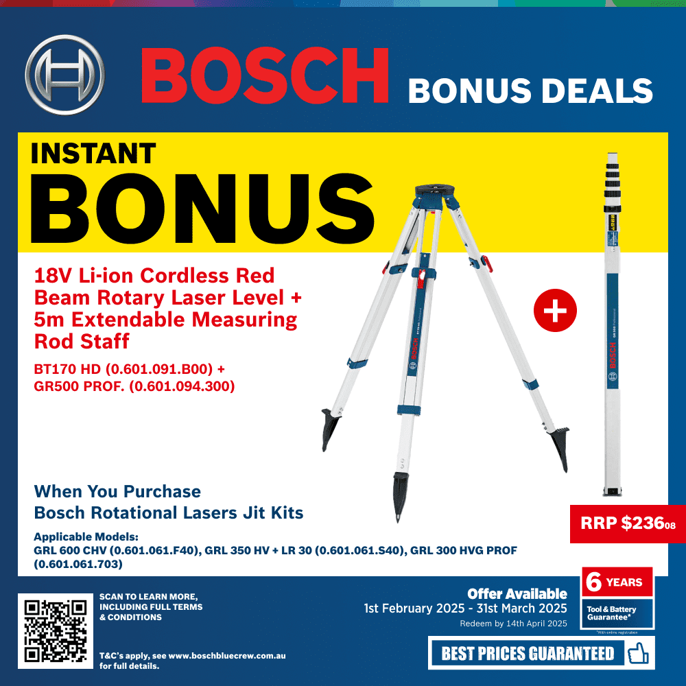 Bosch GRL 600 CHV (0.601.061.F40) 18V Li-ion Cordless Red Beam Rotary ...