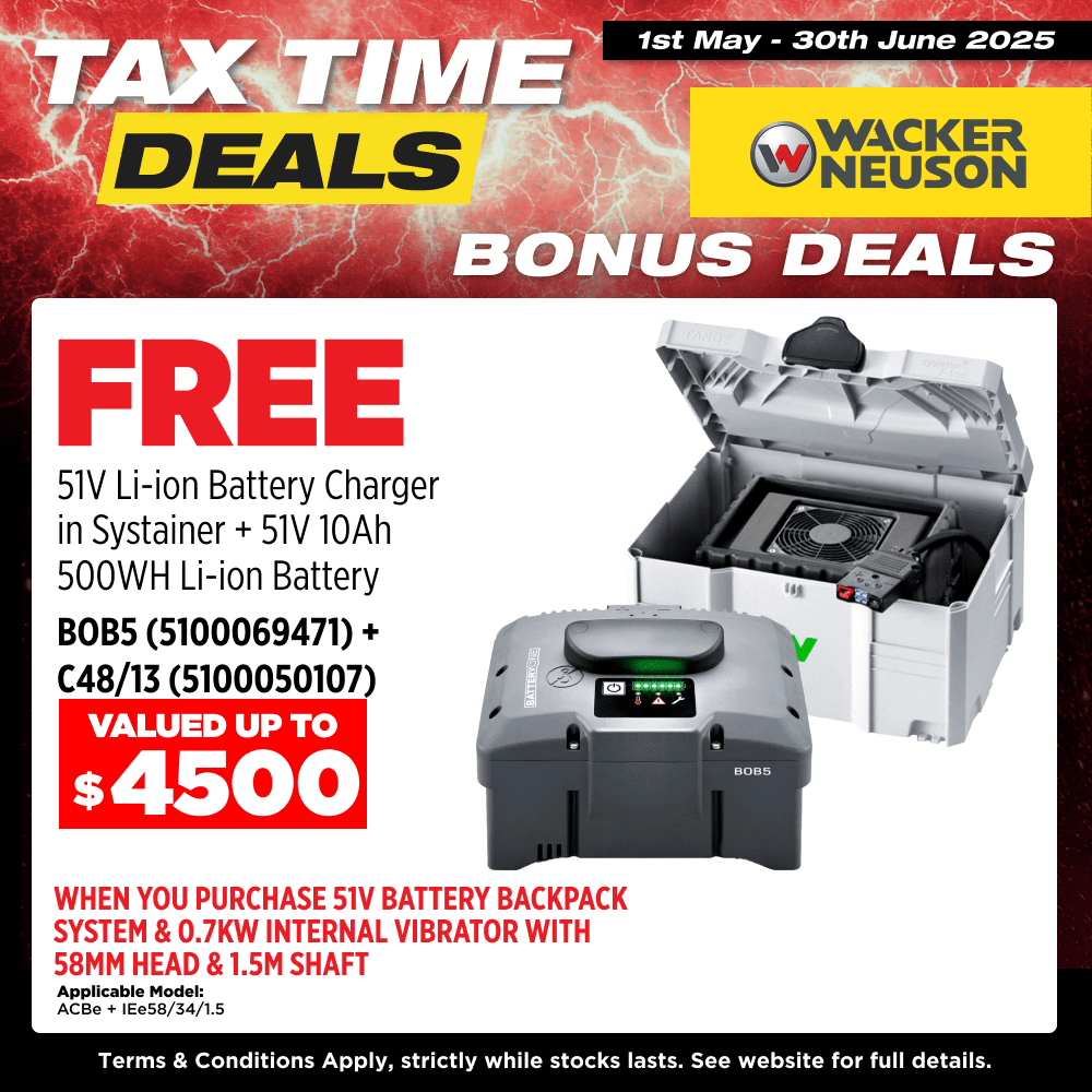 Wacker Neuson ACBe + IEe58/34/1.5 51V Battery Backpack System & 0.7kW ...