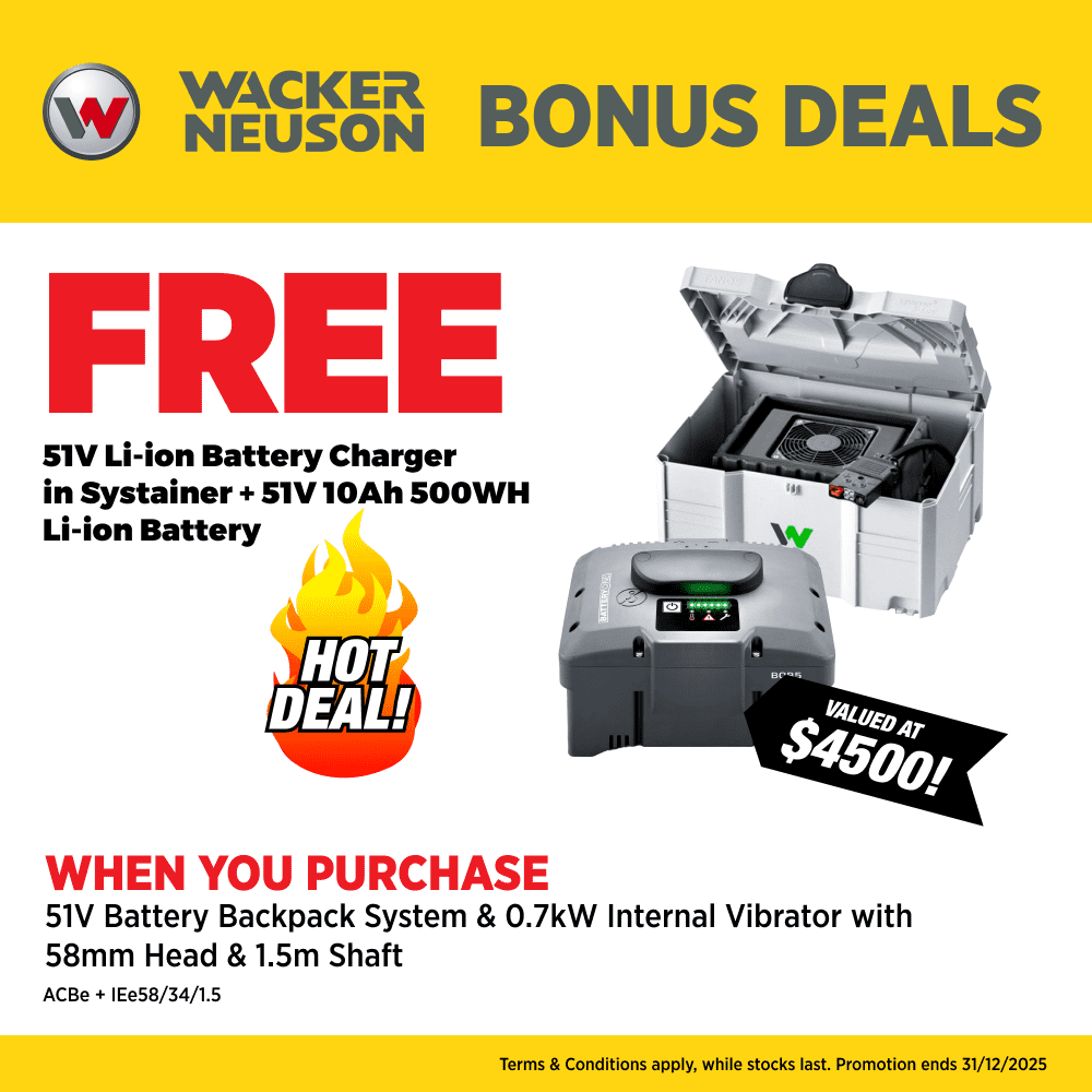 Wacker Neuson ACBe + IEe58/34/1.5 51V Battery Backpack System & 0.7kW ...