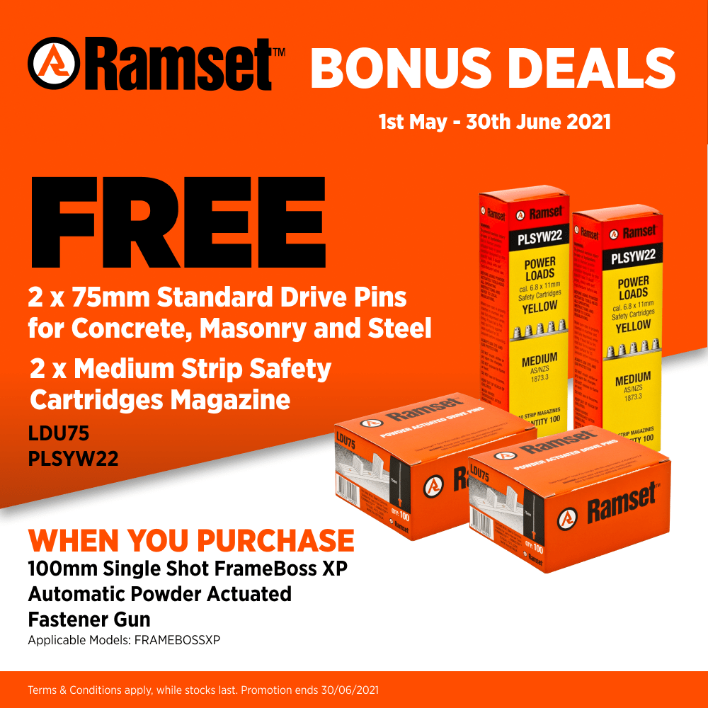 Ramset FRAMEBOSSXP 100mm Single Shot FrameBoss™ XP Automatic Powder ...