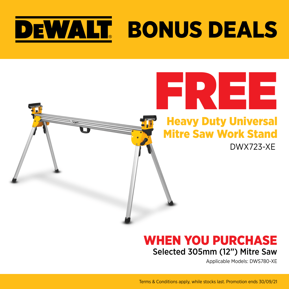 DeWalt DWS780-XE 1675W 305mm (12") Dual Bevel Slide Compound Mitre Saw