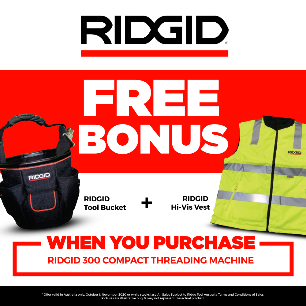 Ridgid 300 3mm-50mm (1/8"-2") Model Compact Threading Machine