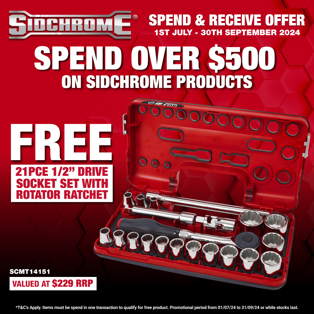 Sidchrome XS4H09MT 9pce 1/2" Drive INHEX Metric Impact Socket Set