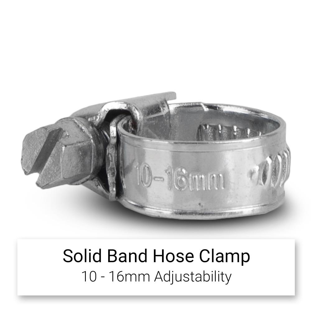 Sti CLAMP 10 - 16mm Solid Band Hose Clamp - 2 Piece Kit