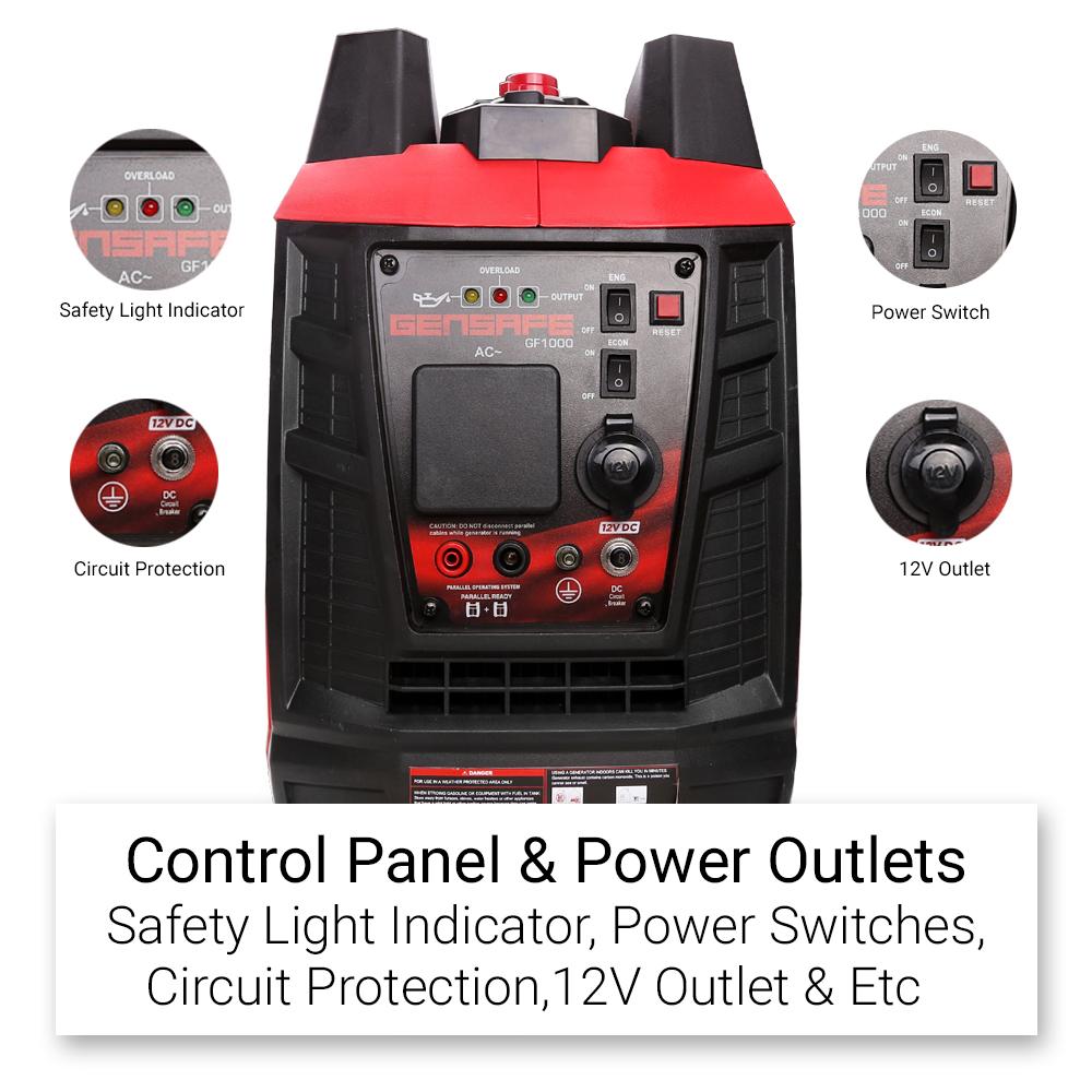 Gensafe GF1000X2 1kw Petrol Portable Inverter Generator 2-Pack with ...