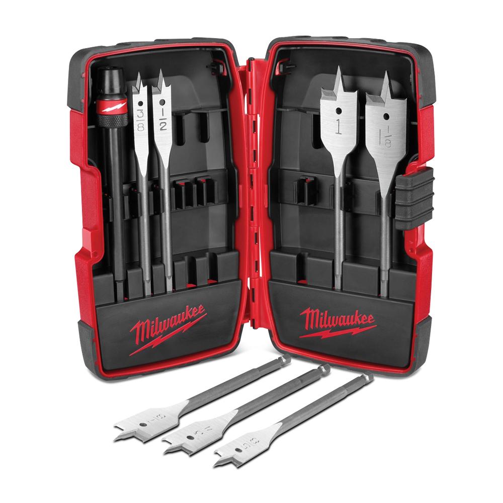 Milwaukee 49220175 8pce Spade Flat Boring Bit Set