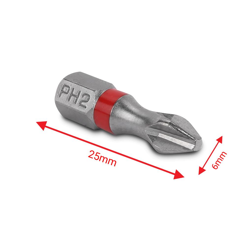 Xtorque 5PKPH225 PH2 25mm Phillips Head Torsion Driver Bit - 5 Pack