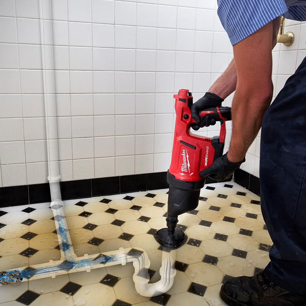 Milwaukee M12DCAG-0 12V Li-ion Cordless Airsnake Drain Cleaning Air Gun ...