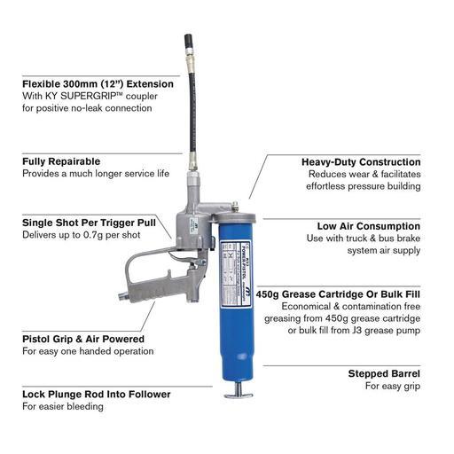Macnaught K53-01 450g POWERPISTOL Air Operated Grease Gun