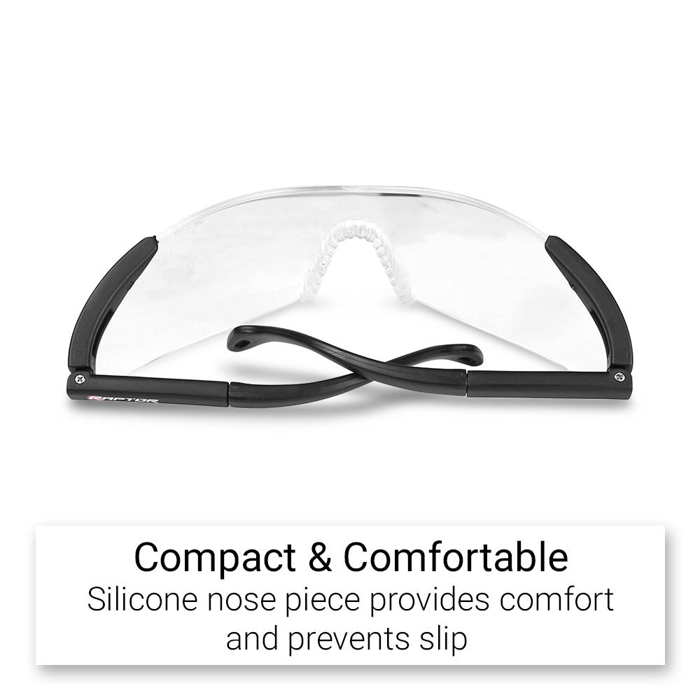 Raptor MG38C Premium Adjustable Safety Glasses with Clear Lens