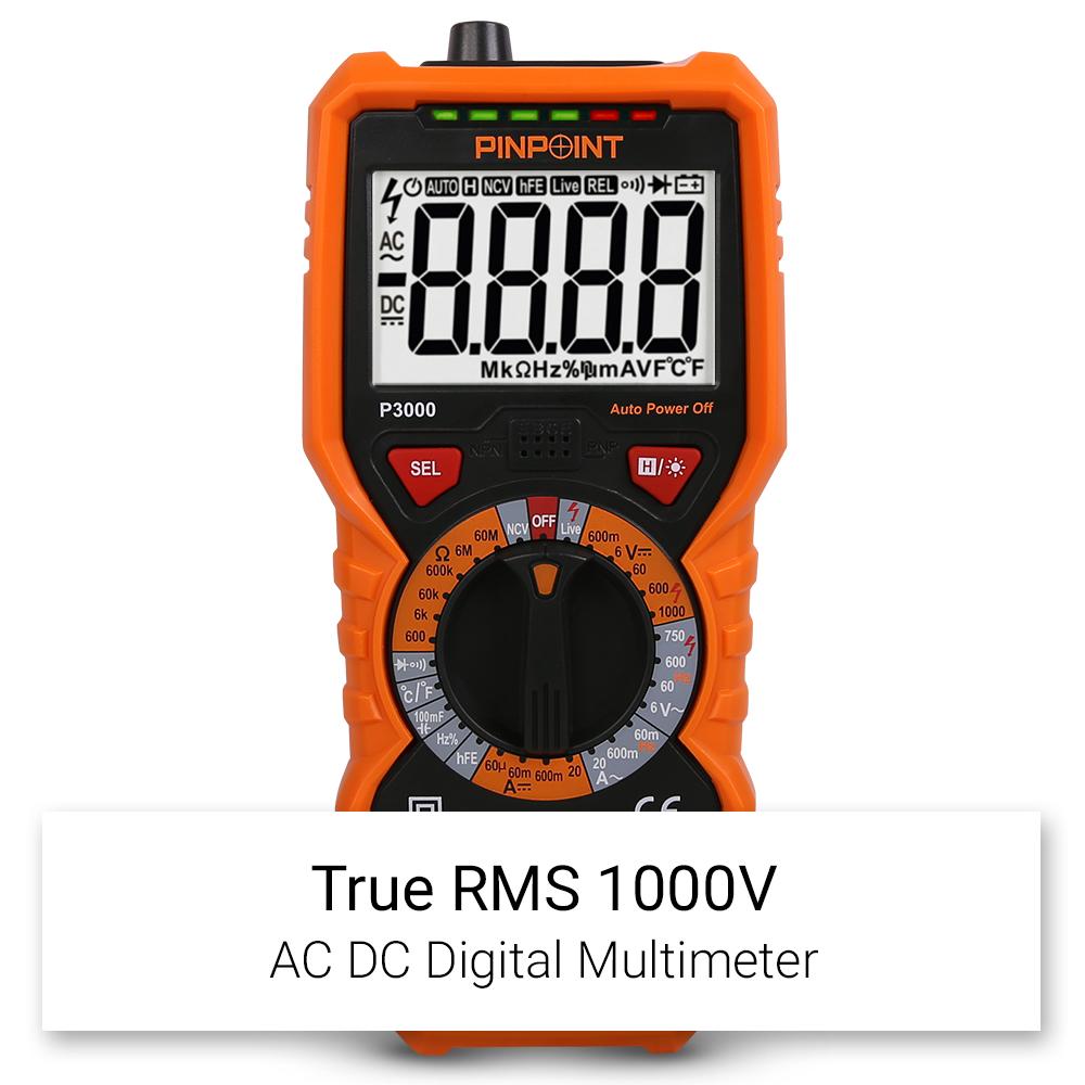Pinpoint P3000 6000 Counts Digital Multimeter With True RMS Frequency ...