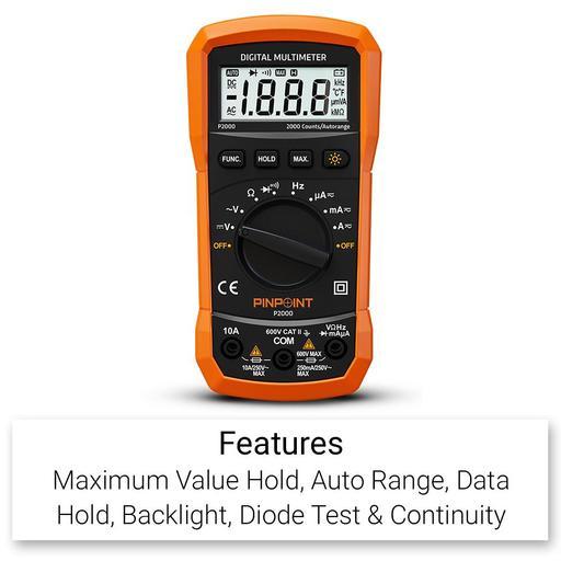 Pinpoint P2000 2000 Counts Auto Range Pocket Size Digital Multimeter ...