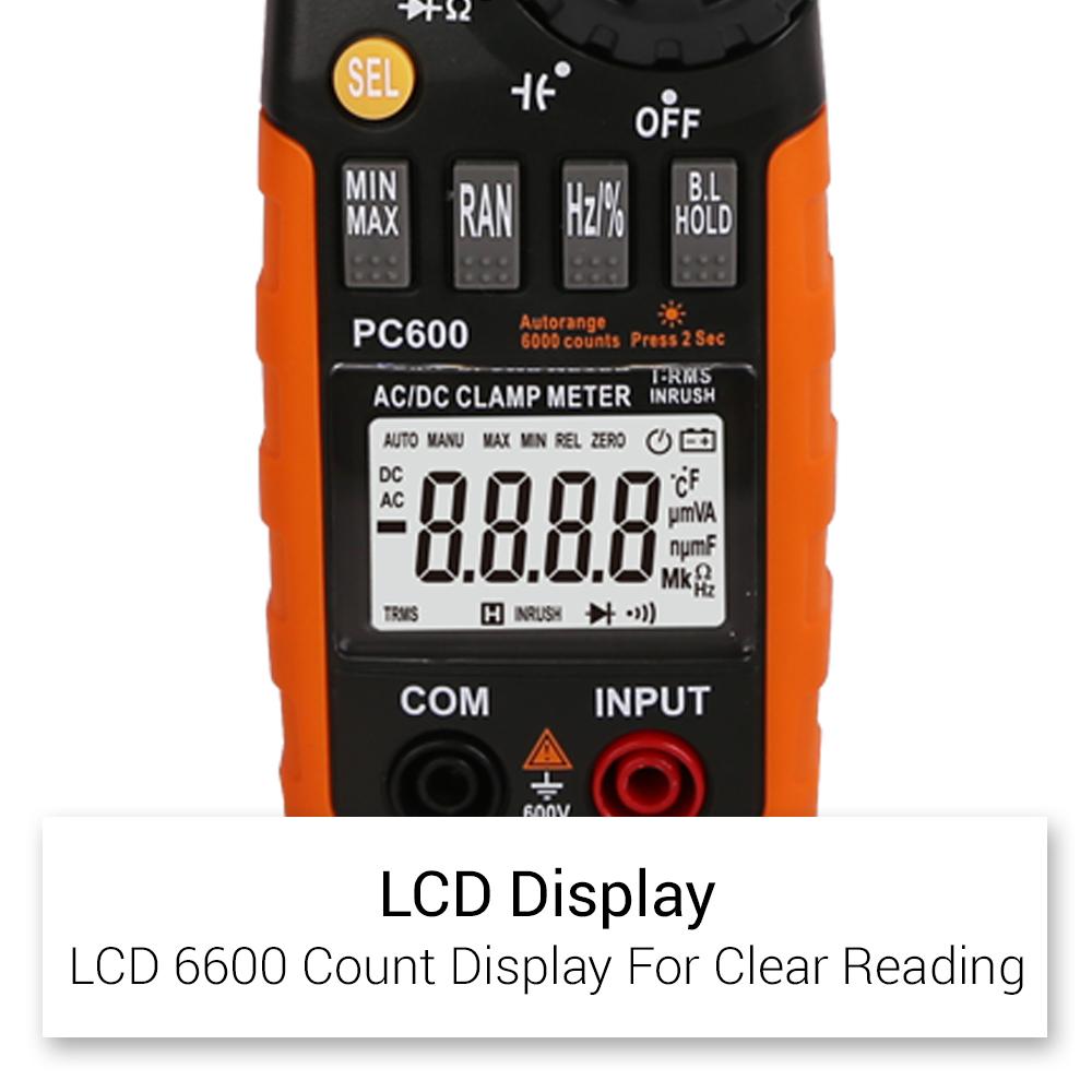 Pinpoint PC600 AC/DC Digital Clamp Meter With Rush Current
