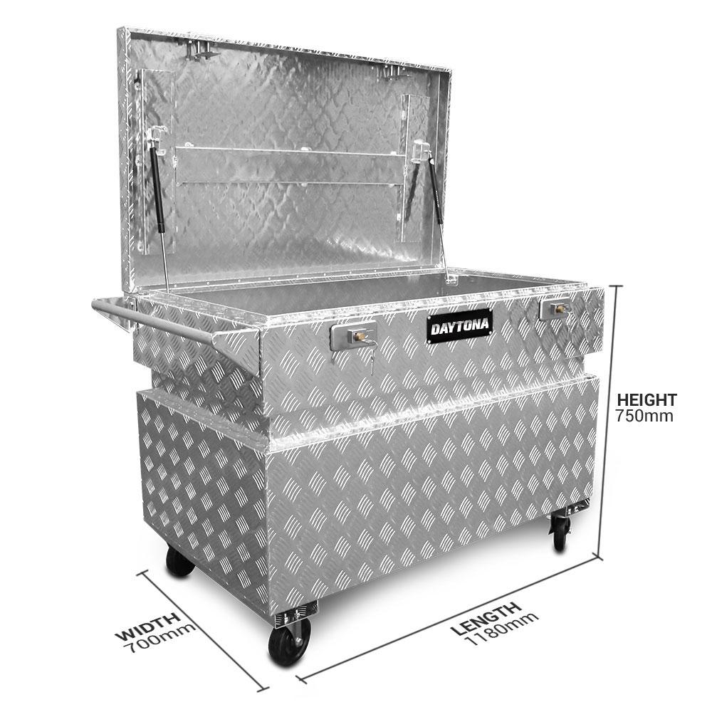 Daytona BSITEBOX 2.0mm 1180 x 700 x 750mm Aluminium Site Box on Wheel