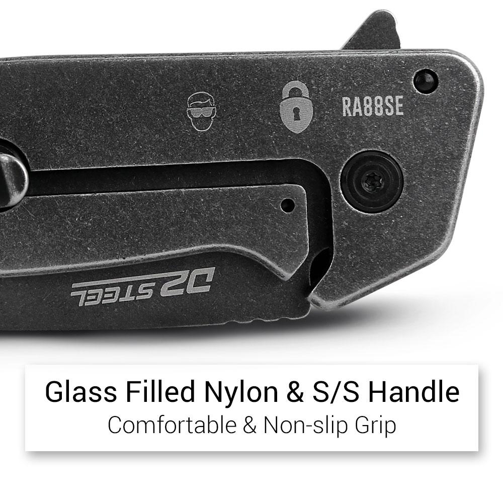 Razor RA88SE 88mm Serrated D2 Blade Pocket Knife