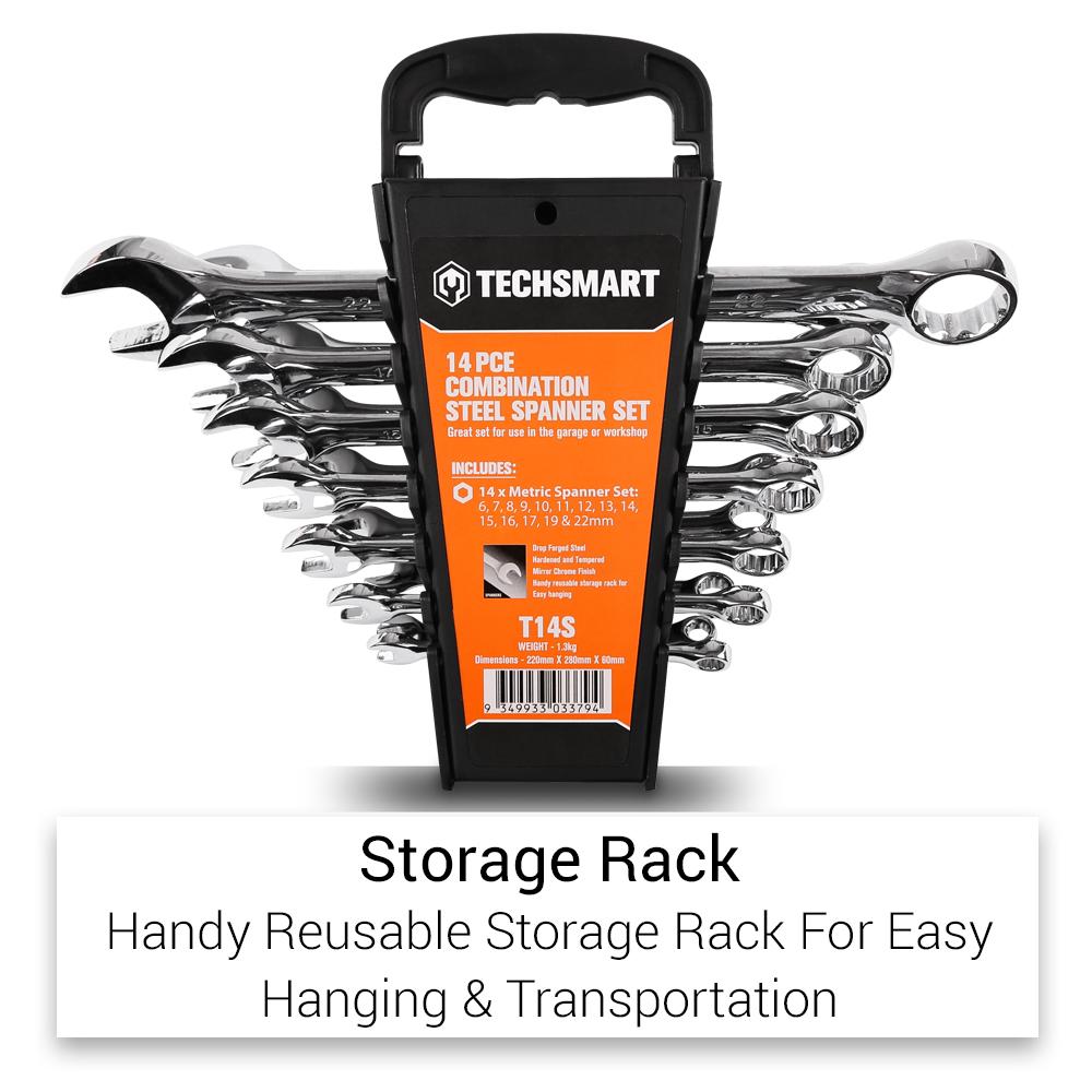 Techsmart T14S 14pce Metric Combination Spanner Set