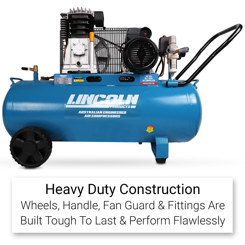 Lincoln LB3100 3HP 100L Belt Drive Air Compressor