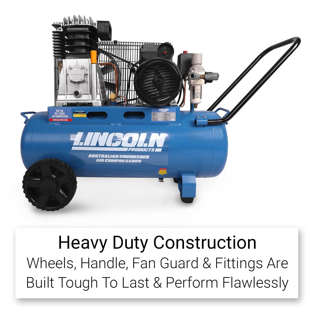 Lincoln LB3050 3HP 50L Belt Drive Air Compressor