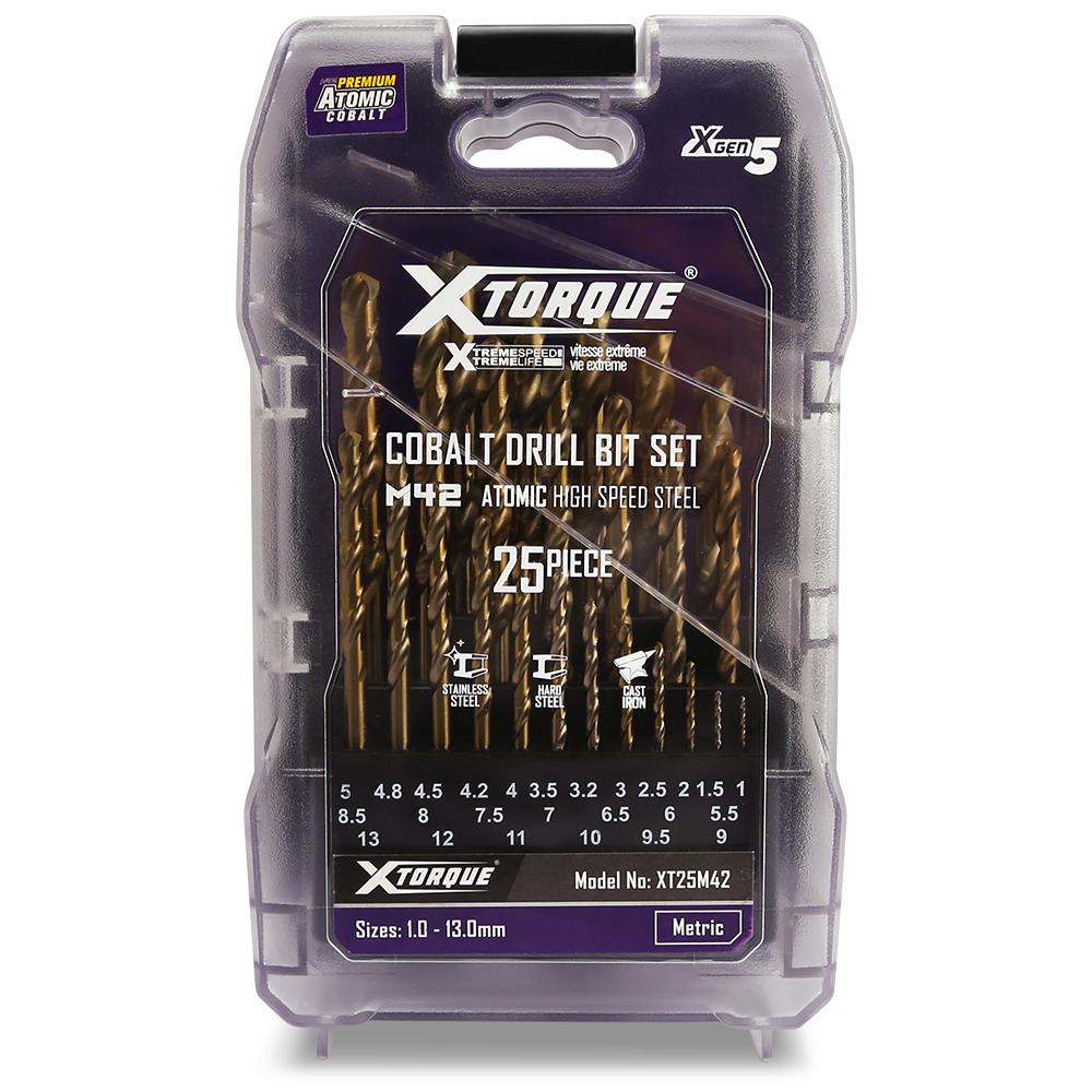 Xtorque XT25M42 25pce XGEN5 Metric Atomic 27+ M42 HSS Cobalt Drill Bit Set