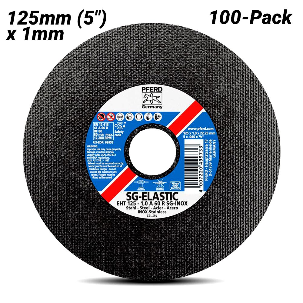 PFERD 75650763 (75650553) 100-Pack Bucket 125mm (5") x 1mm Ultra Thin ...