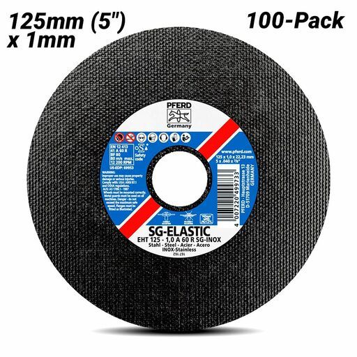 PFERD 75650763 (75650553) 100-Pack Bucket 125mm (5") x 1mm Ultra Thin ...