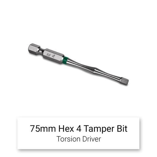 Xtorque 5PKHT475 HEX 4 75mm Hex Tamper Head Torsion Driver Bit - 5 Pack