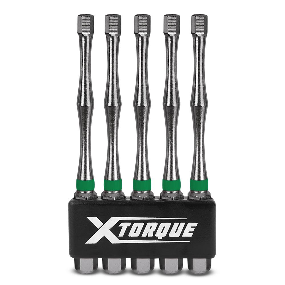 Xtorque 5PKHT475 HEX 4 75mm Hex Tamper Head Torsion Driver Bit - 5 Pack