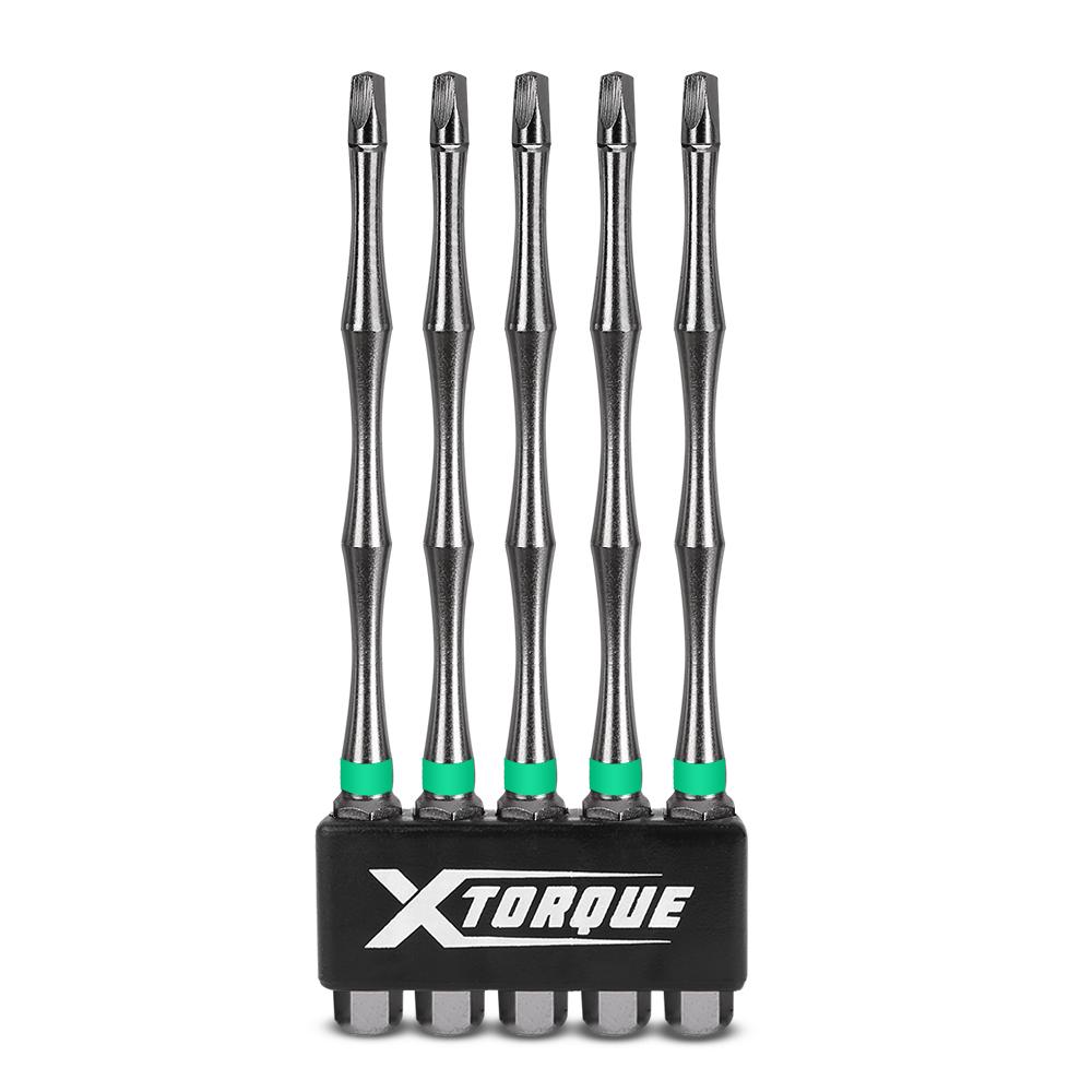 Xtorque 5PKSQ2100 SQ2 100mm Square Head Torsion Driver Bit - 5 Pack