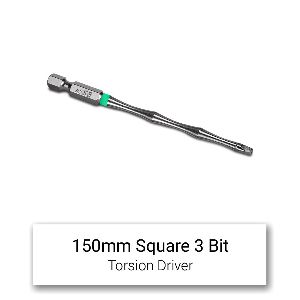 Xtorque 5PKSQ3150 SQ3 150mm Square Head Torsion Driver Bit - 5 Pack