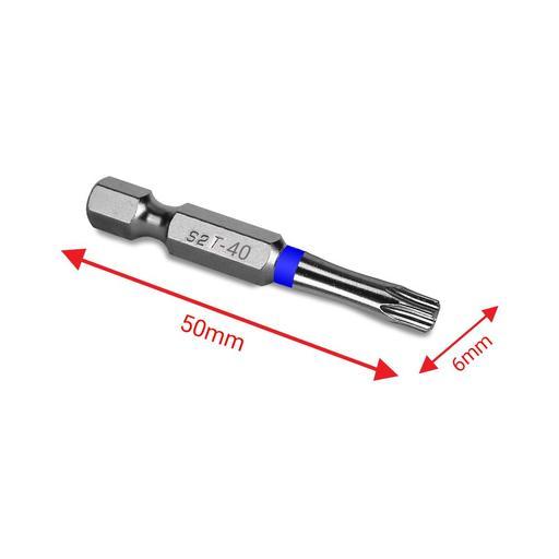 Xtorque 5PKTA4050 TORX40 50mm Torx Tamper Head Torsion Driver Bit - 5 Pack