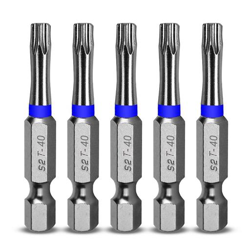 Xtorque 5PKTA4050 TORX40 50mm Torx Tamper Head Torsion Driver Bit - 5 Pack
