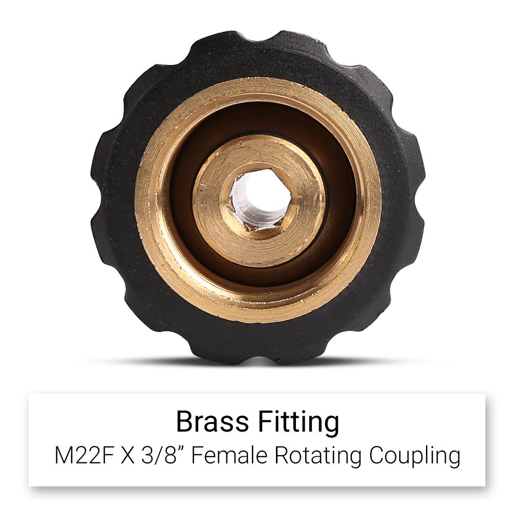 Typhoon TM22FC Brass M22 Female x 3/8" Female Rotating Coupling