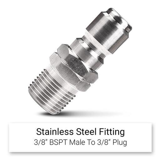 Typhoon TM38P Stainless Steel 3/8" BSPT Male To 3/8" Male Plug