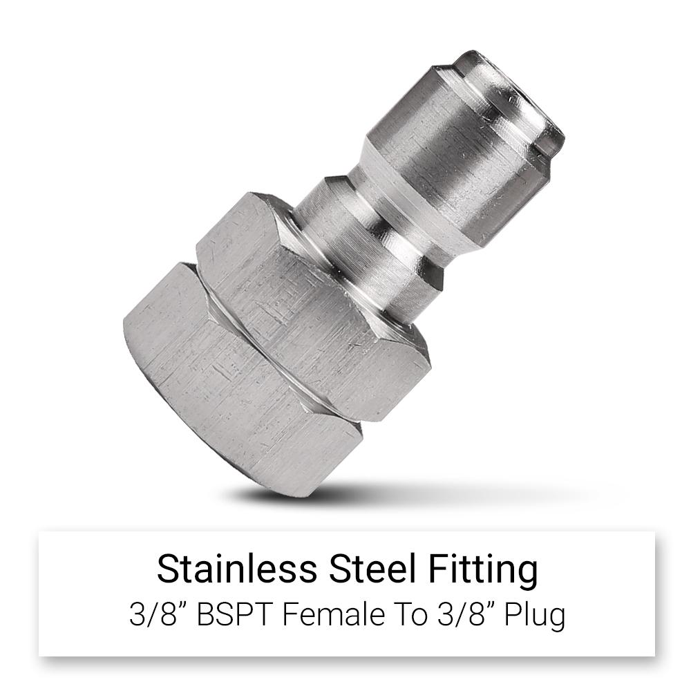 Typhoon TF38P Stainless Steel 3/8" BSPT Female To 3/8" Male Plug