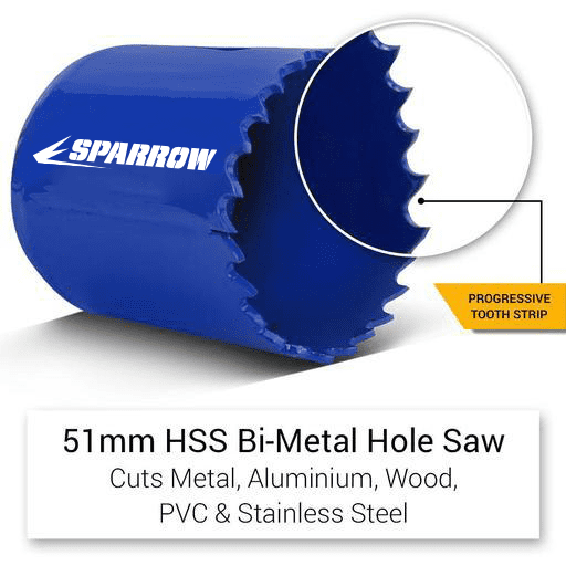 Sparrow SP10HS 10pce Professional Grade Bi-Metal Holesaw Plumbers Kit