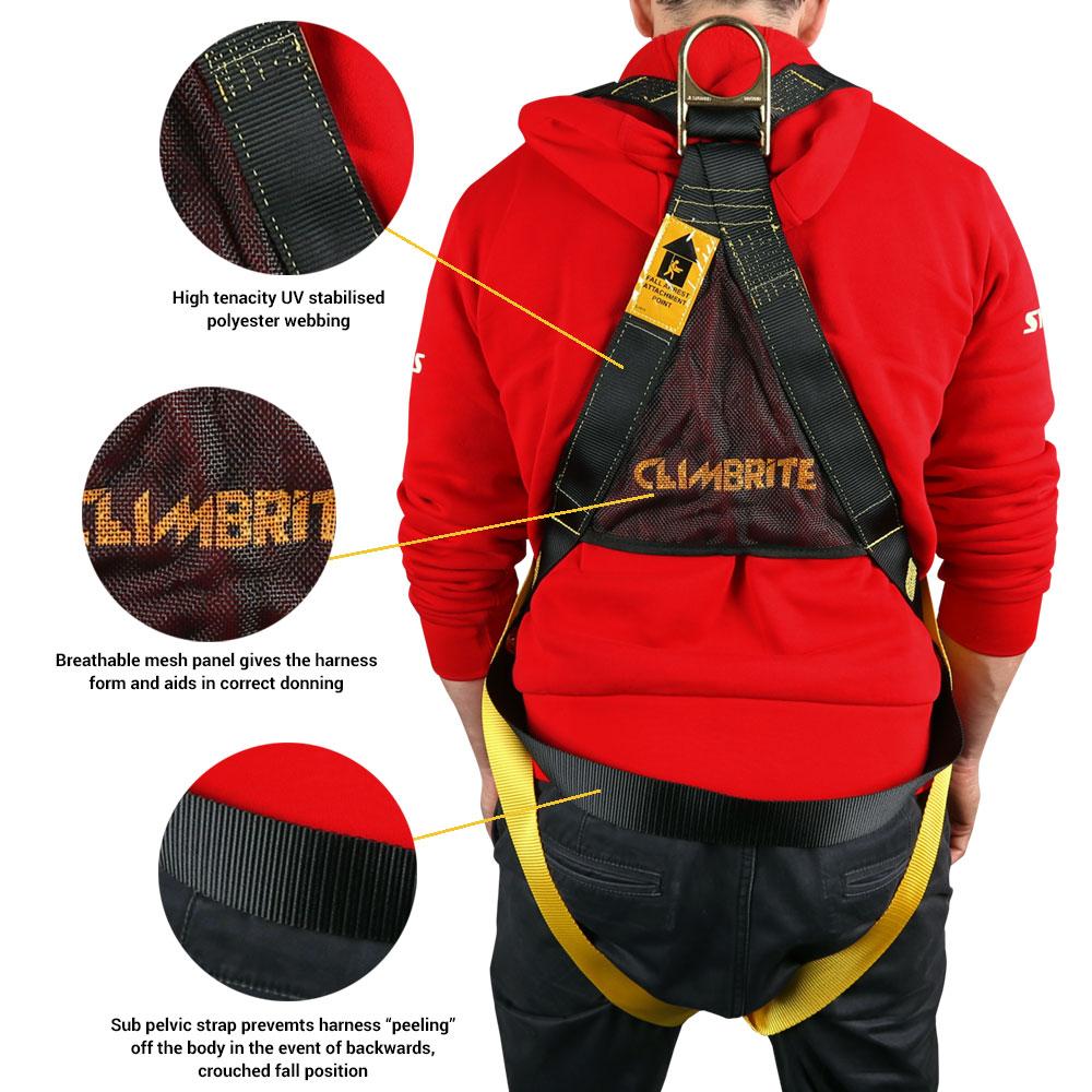 Climbrite CLI015B Access Roofers Safety Harness Roofing Kit