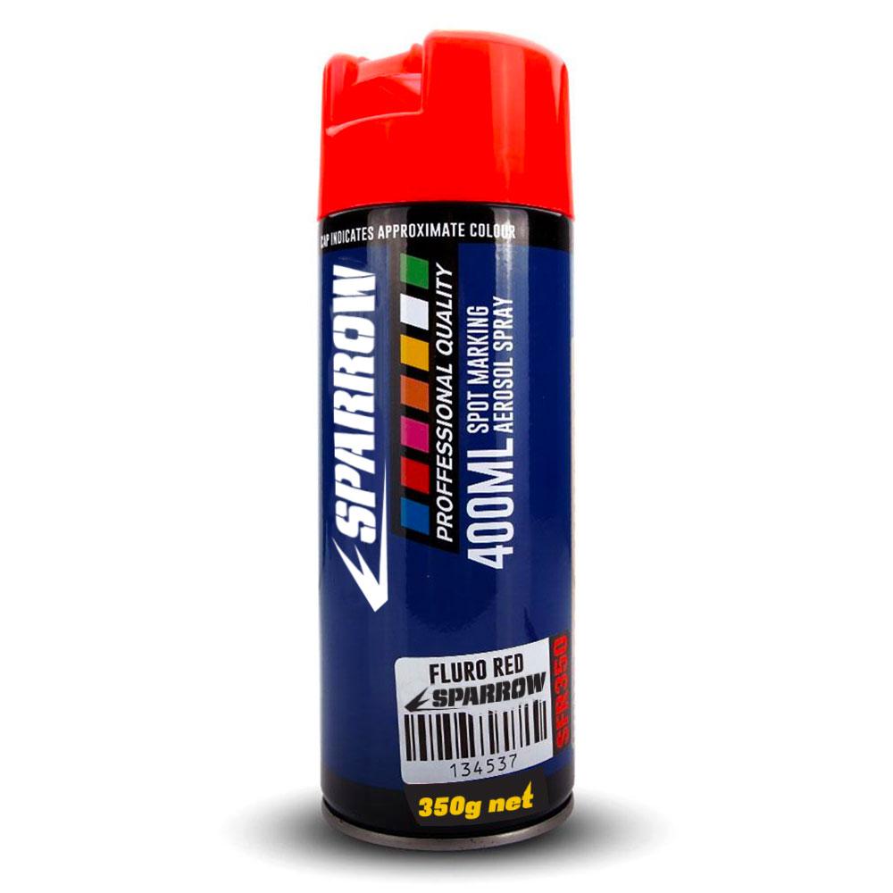 Sparrow SFR350 350g 400ml Fluro Red Spot Marking Spray Paint (Single Can)