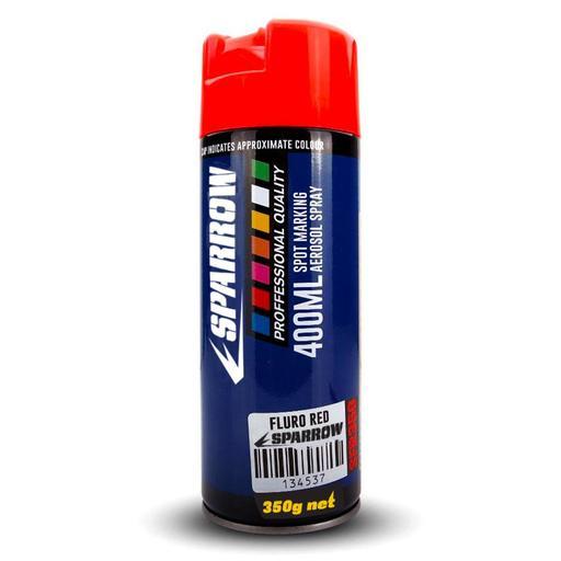 Sparrow SFR350 350g 400ml Fluro Red Spot Marking Spray Paint (Single Can)