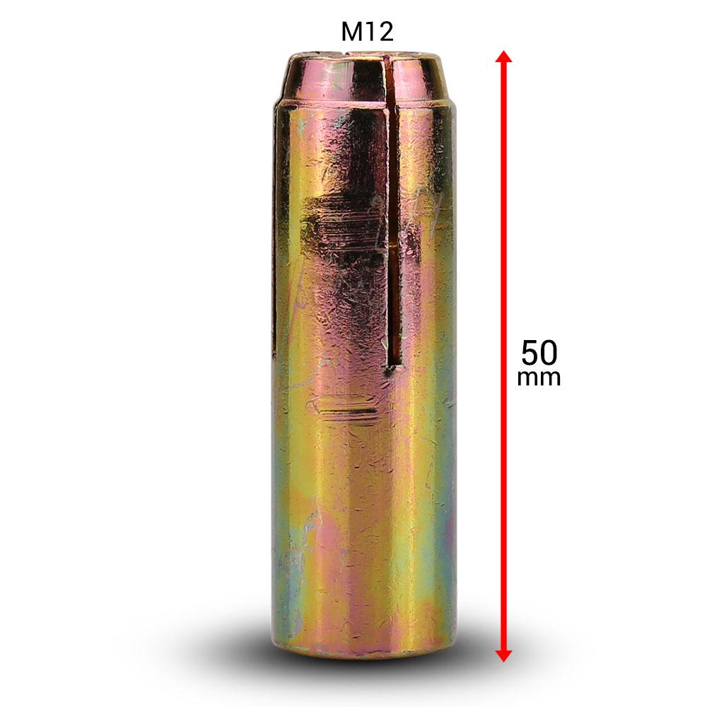 Fixed Fasteners FM12ZB 50-Pack M12 x 50mm Drop In Anchors