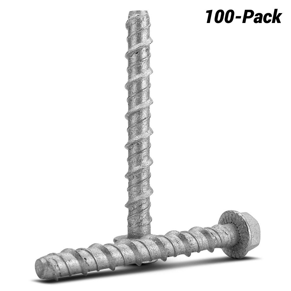 Fixed Fasteners F875GB 100-Pack 8 x 75mm Hex Flange Galvanised Concrete ...