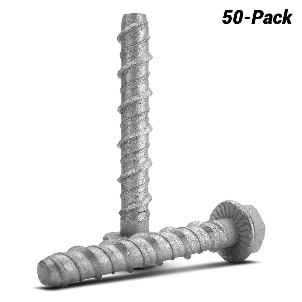 Fixed Fasteners F175GB 50-Pack 10 x 75mm Hex Flange Galvanised Concrete ...