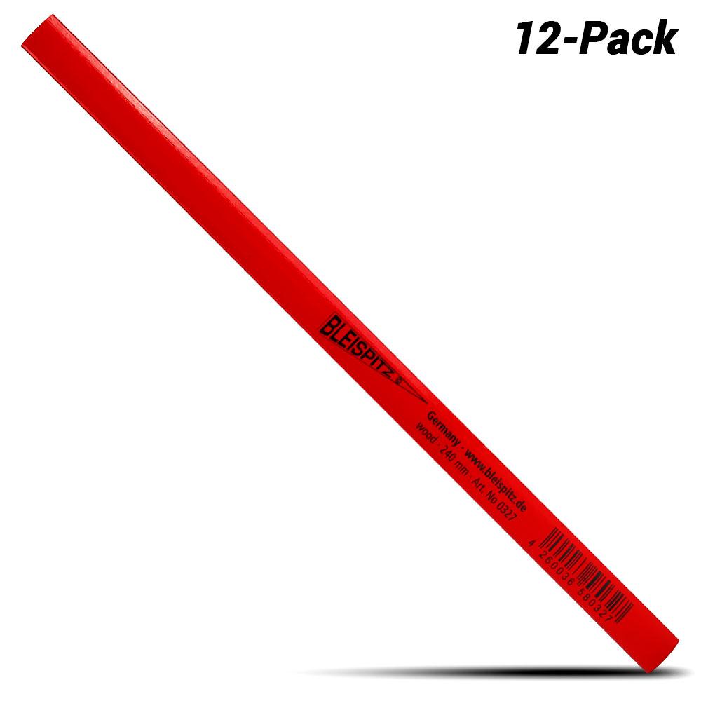 Bleispitz 0310 12-Pack HB 240mm Flat Oval Red Carpenter Pencils - MADE ...