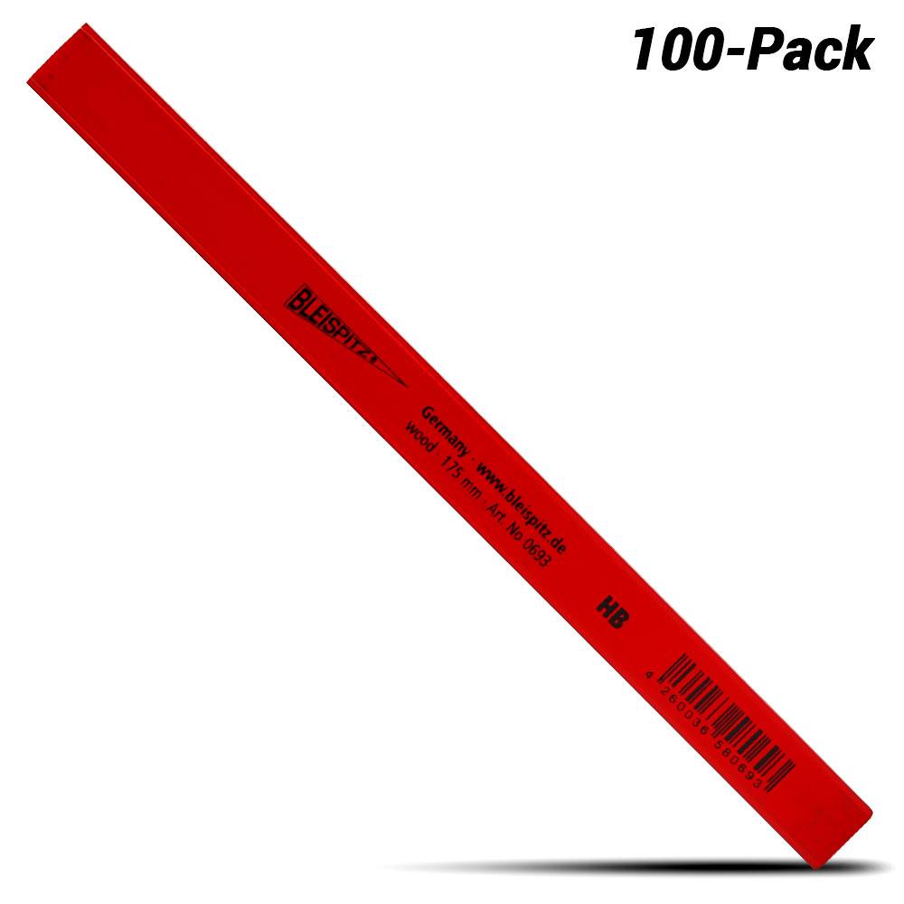 Bleispitz 0693 100-Pack HB 175mm Octagonal Red Carpenter Pencils - MADE ...