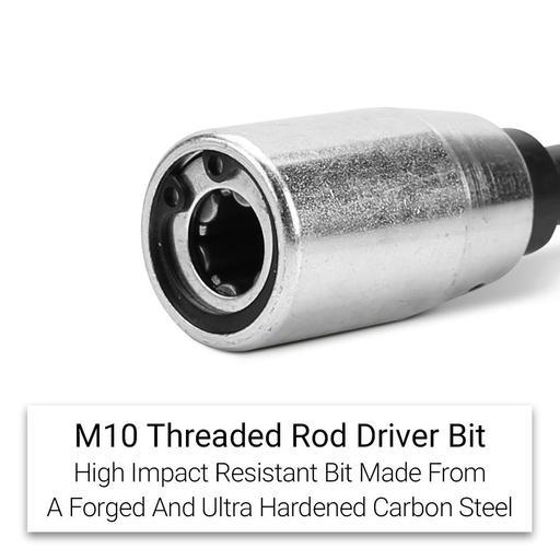 Xtorque XM10TRD 1/4" Hex Shank M10 Threaded Rod Impact Driver Bit