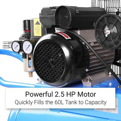Lincoln L2560L 2.5HP 60L Triple Piston Twin Belt Driven Electric Air ...