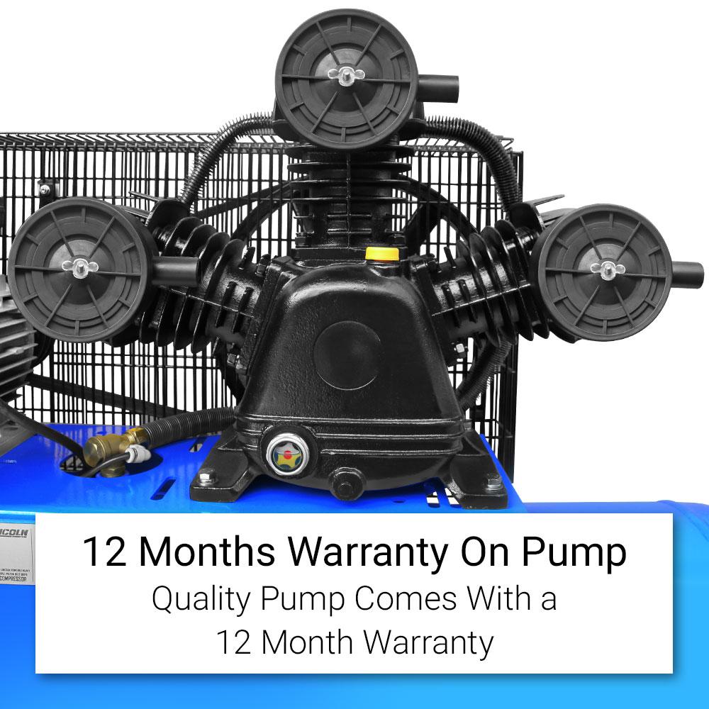 Lincoln L30110L 3.0HP 110L Triple Piston Twin Belt Driven Electric Air ...