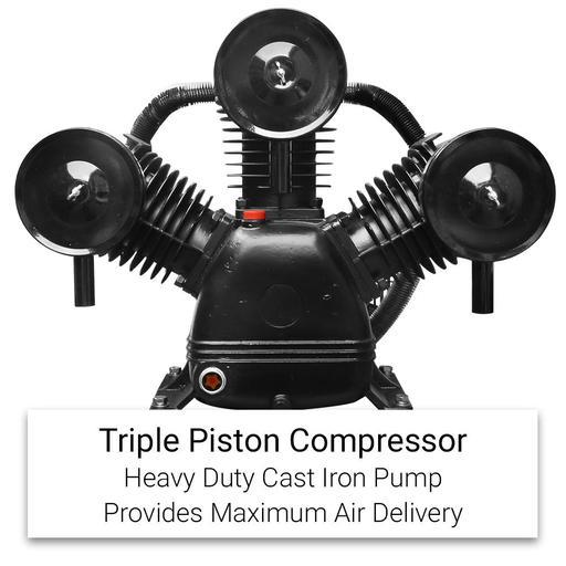 Lincoln L10270T 10HP 270L Triple Piston Twin Belt Driven Electric Air ...
